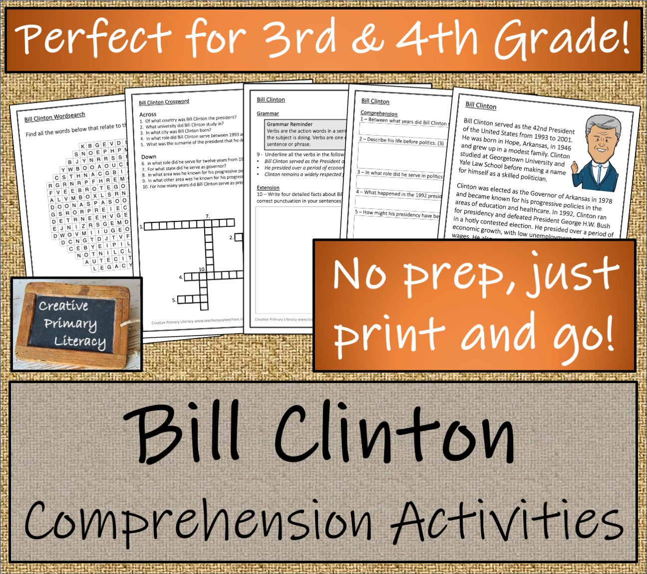 Bill Clinton Close Reading Comprehension Activity | 3rd Grade & 4th Gr ...