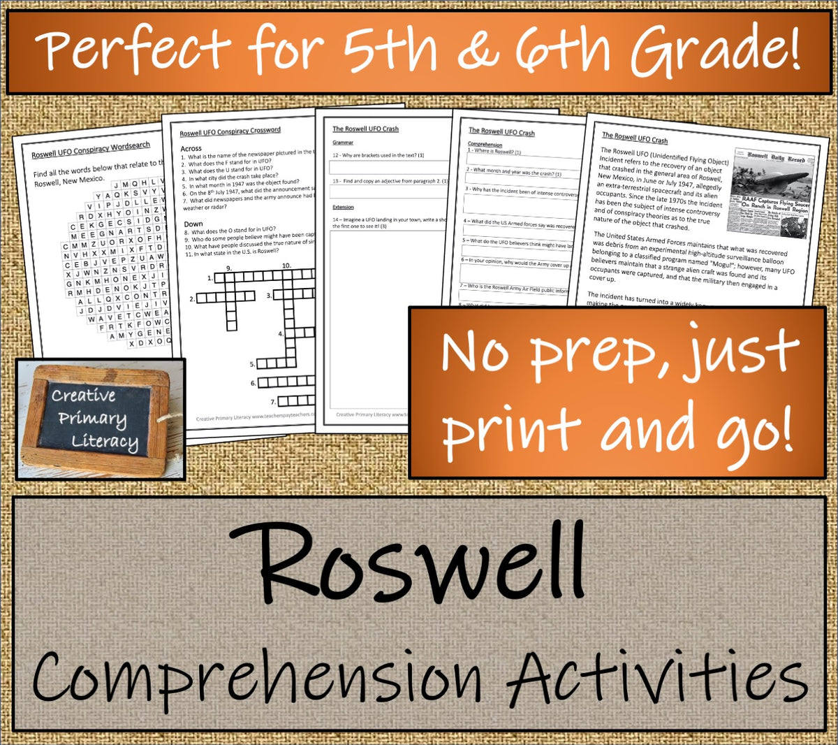 Roswell UFO Conspiracy Close Reading Comprehension Activity | 5th & 6t ...