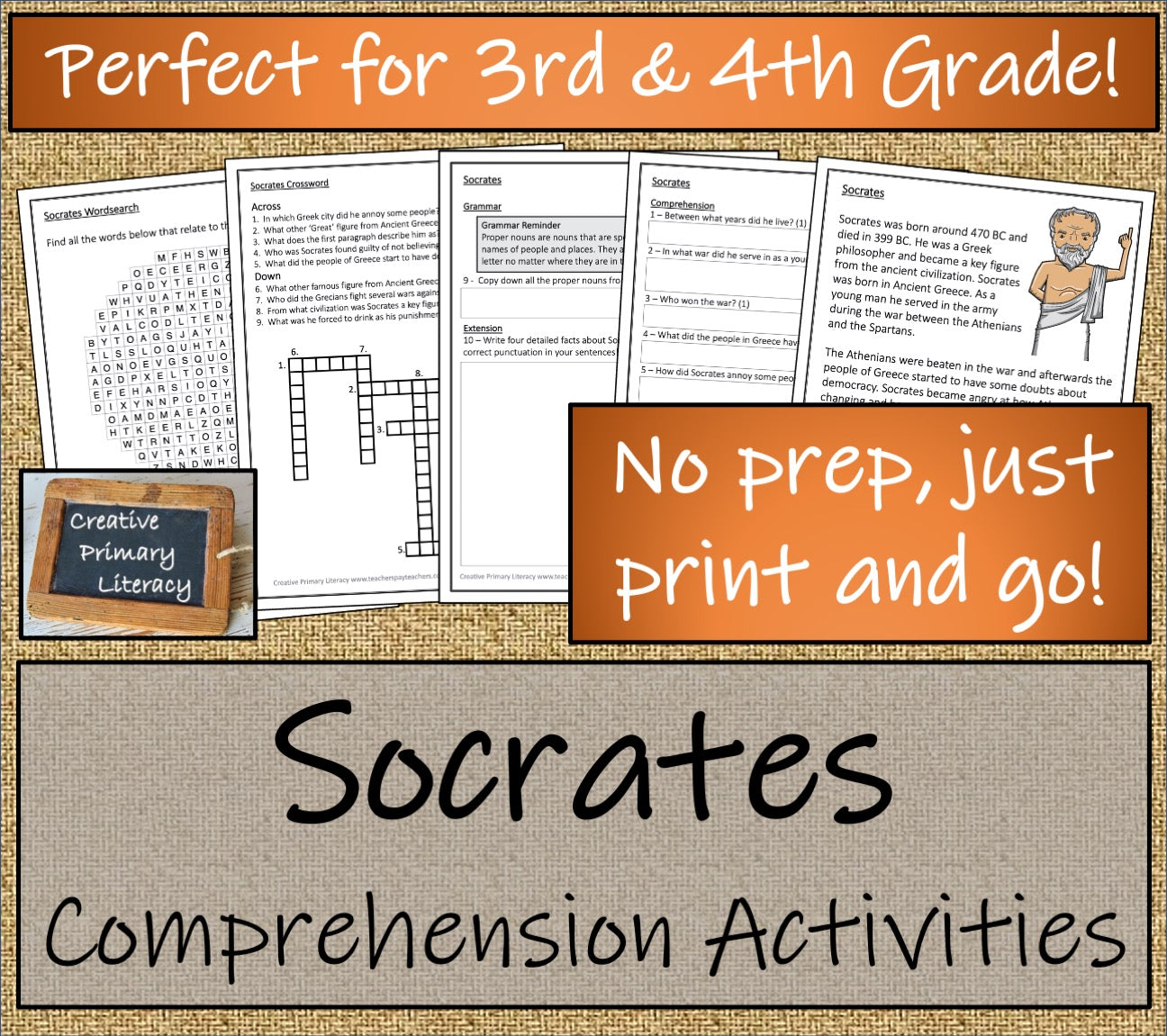 Socrates Close Reading Comprehension Activity | 3rd Grade & 4th Grade ...