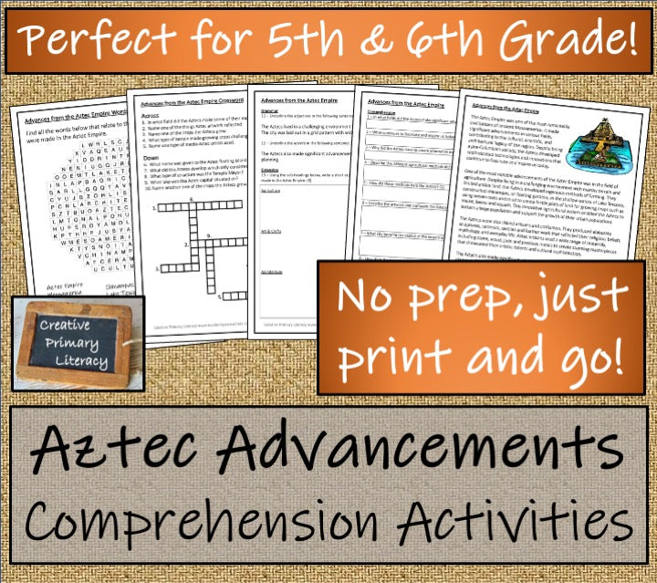 Advancements of the Aztec Empire Close Reading Comprehension | 5th & 6 ...
