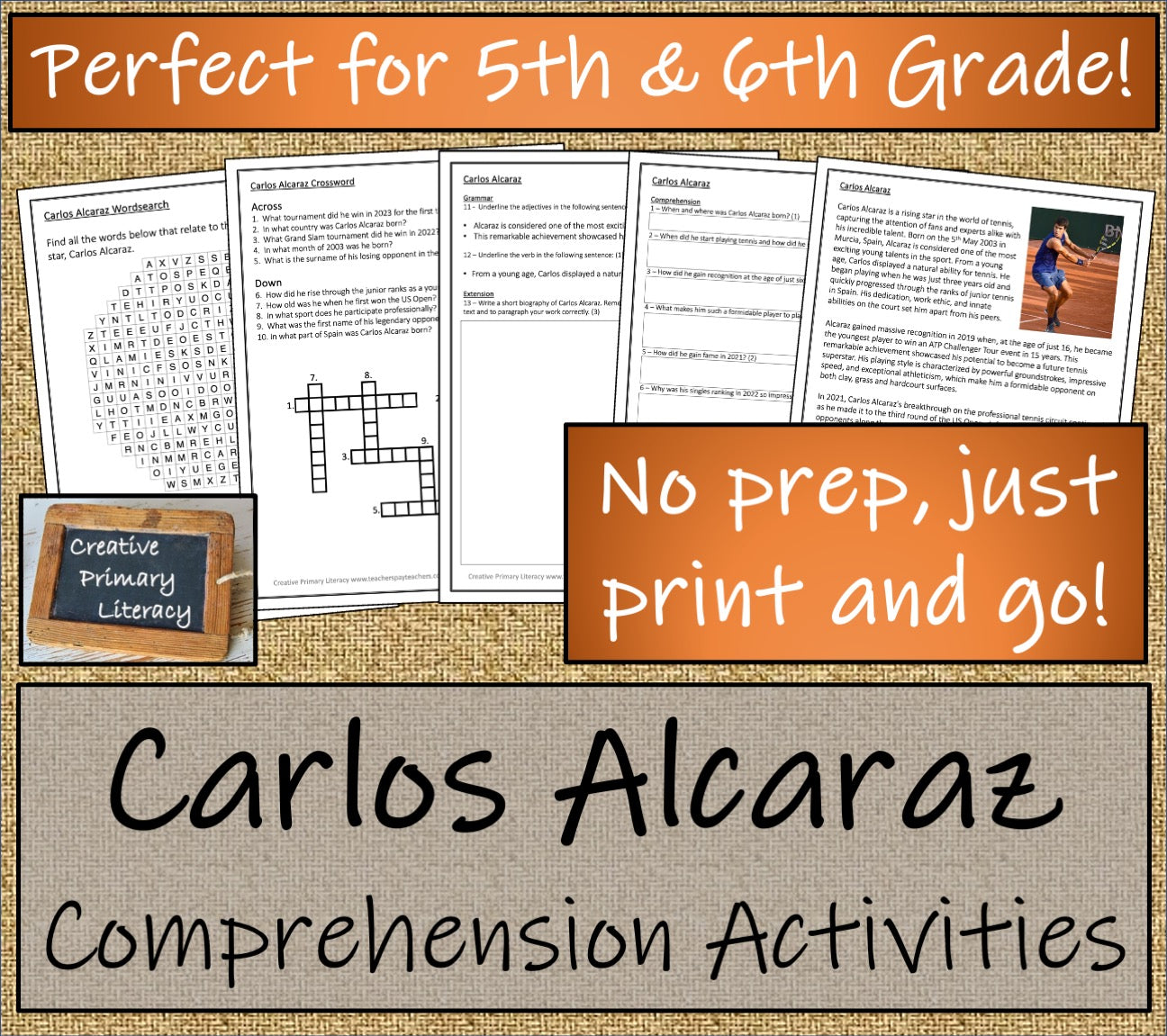 Carlos Alcaraz Close Reading Comprehension Activity | 5th Grade & 6th ...