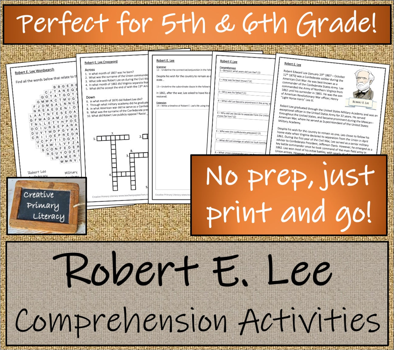Robert E. Lee Close Reading Comprehension Activity | 5th Grade & 6th G ...