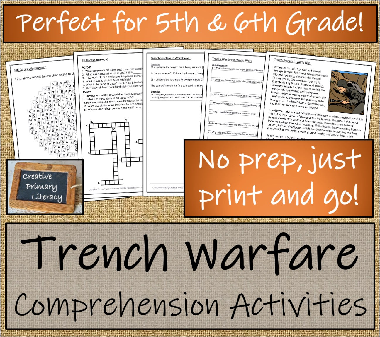 Trench Warfare in World War I Close Reading Comprehension | 5th & 6th ...