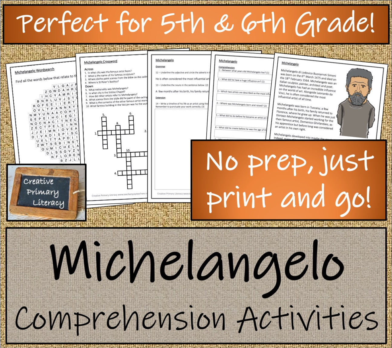 Michelangelo Close Reading Comprehension Activity | 5th Grade & 6th Gr ...