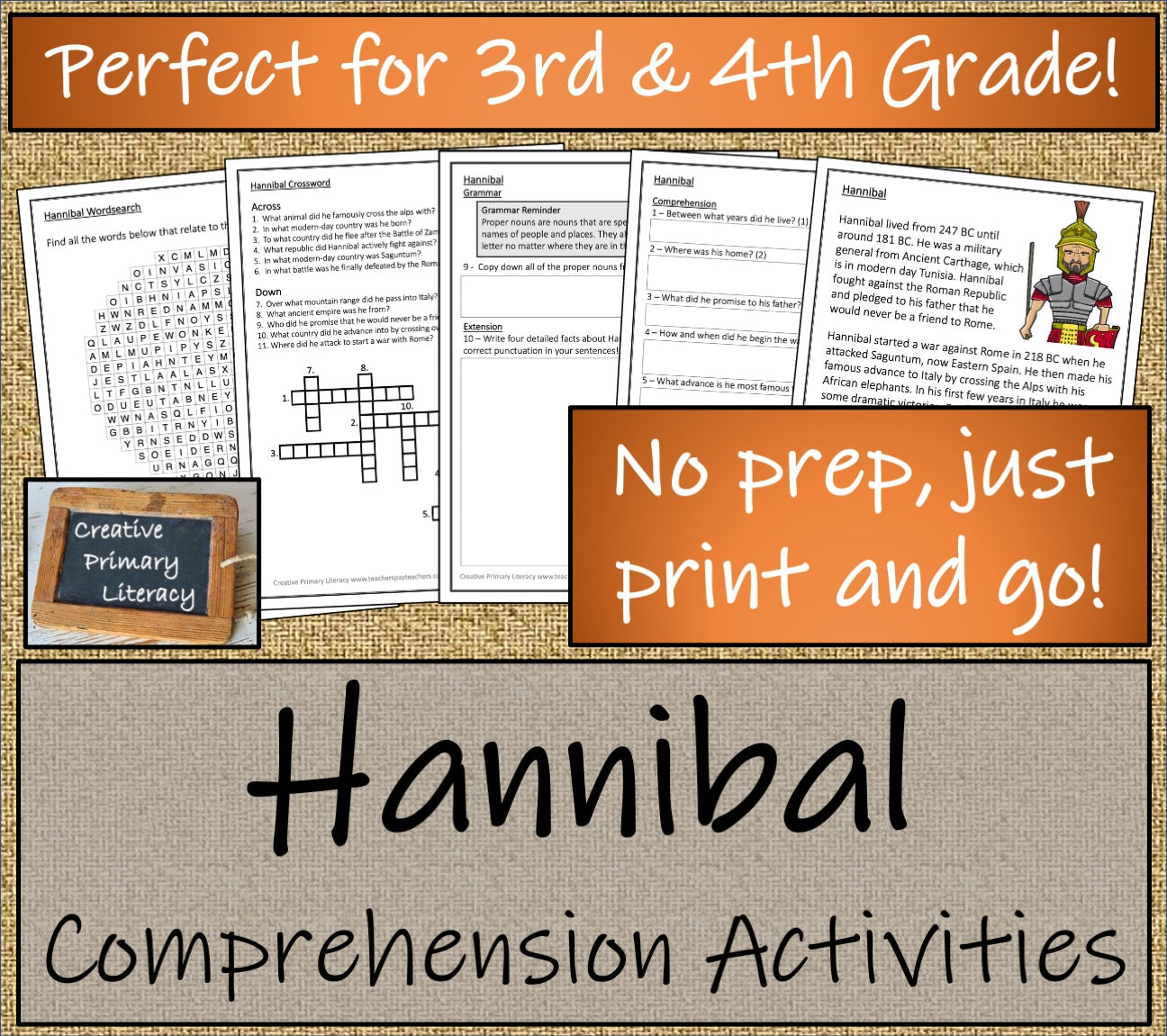 Hannibal Close Reading Comprehension Activity | 3rd Grade & 4th Grade ...