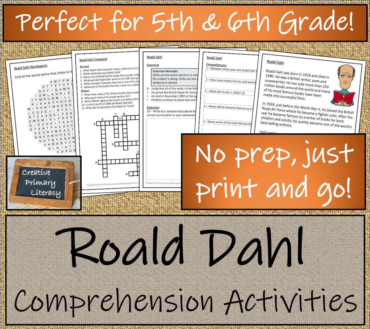 Roald Dahl Close Reading Comprehension Activity | 5th Grade & 6th Grad ...
