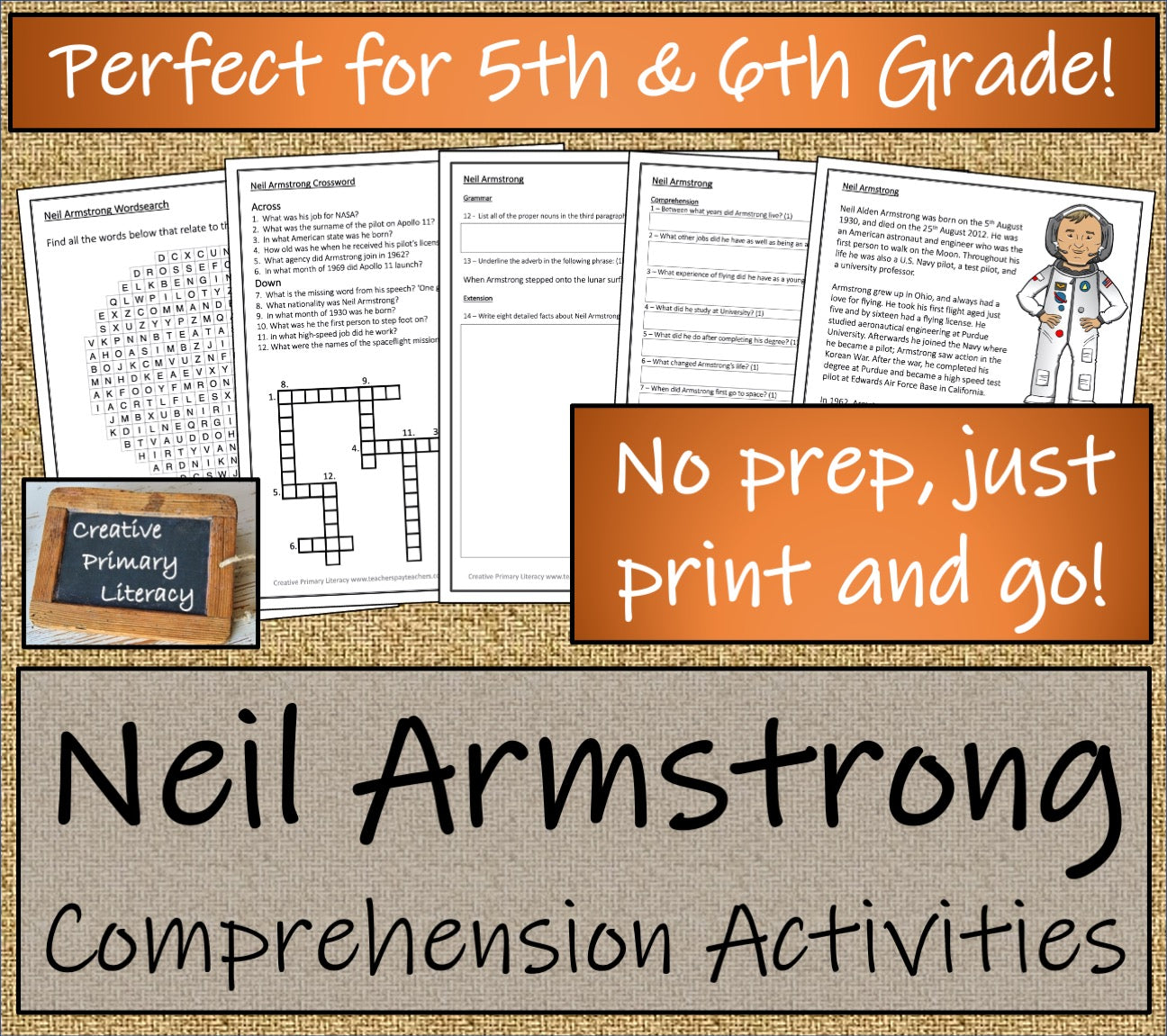 Neil Armstrong Close Reading Comprehension Activity | 5th Grade & 6th ...
