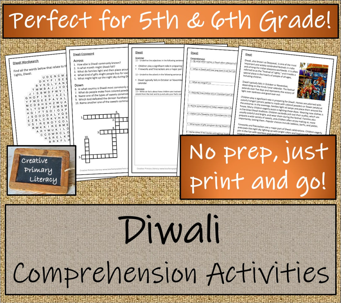 Diwali Close Reading Comprehension Activities | 5th Grade & 6th Grade ...
