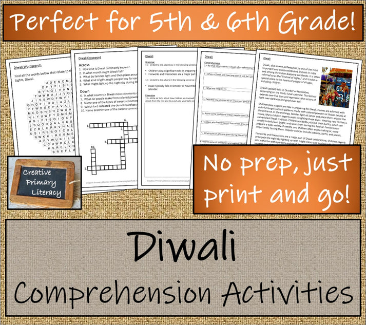 Diwali Close Reading Comprehension Activities | 5th Grade & 6th Grade ...