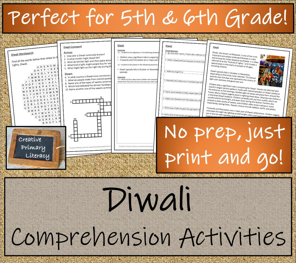 Diwali Close Reading Comprehension Activities | 5th Grade & 6th Grade ...