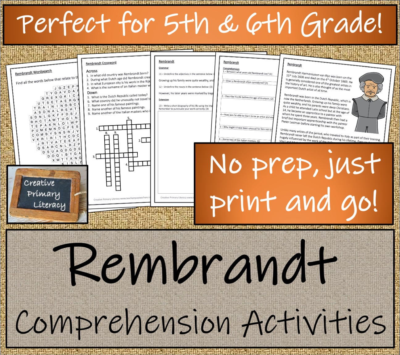 Rembrandt Close Reading Comprehension Activity | 5th Grade & 6th Grade ...