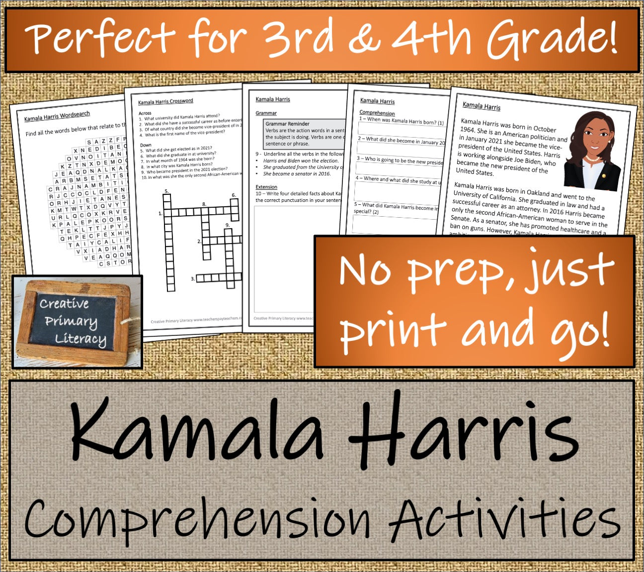 Kamala Harris Close Reading Comprehension Activity | 3rd Grade & 4th G ...