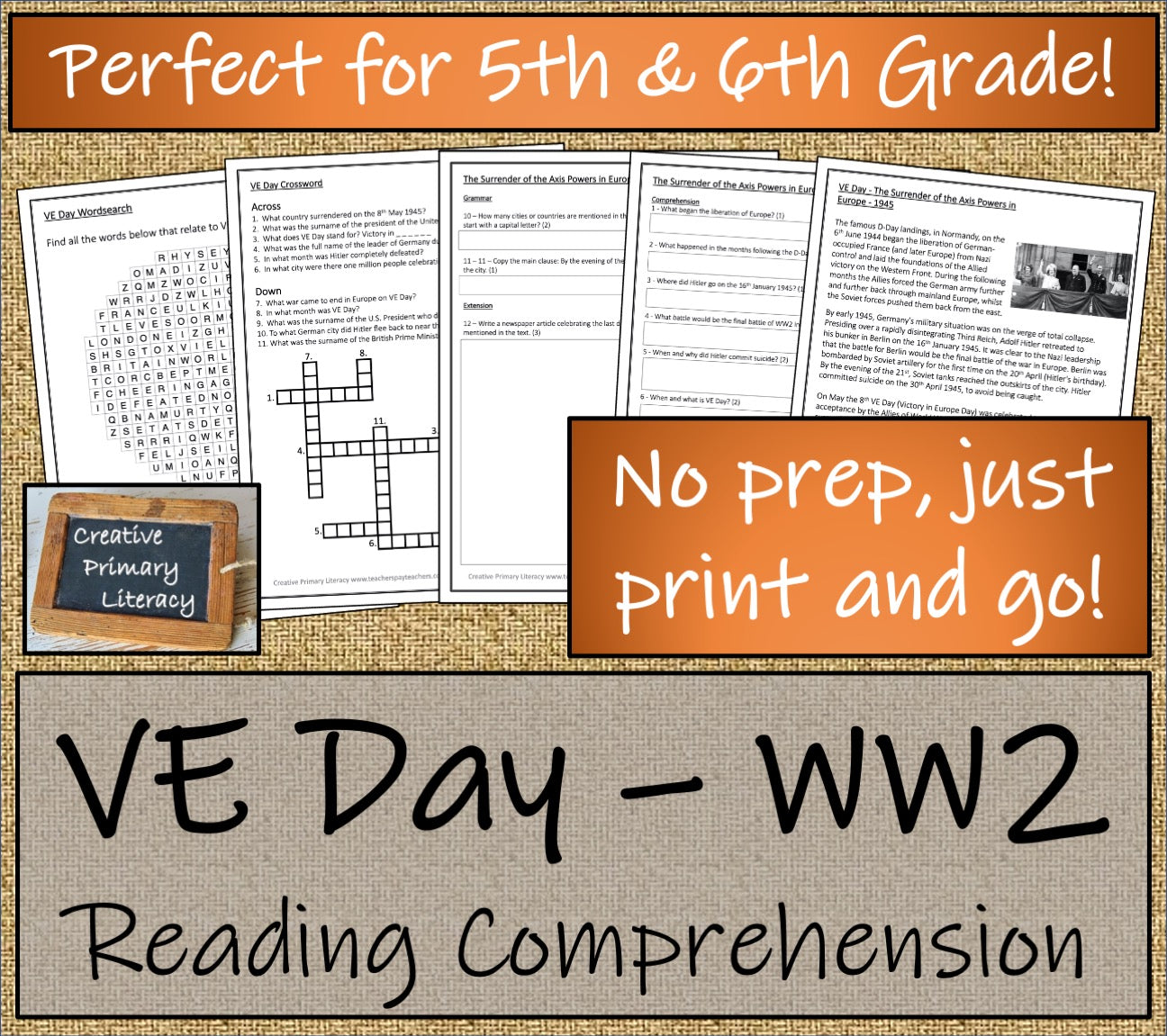 VE Day Close Reading Comprehension Activity | 5th Grade & 6th Grade ...