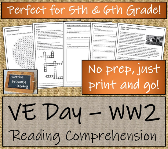 VE Day Close Reading Comprehension Activity | 5th Grade & 6th Grade ...