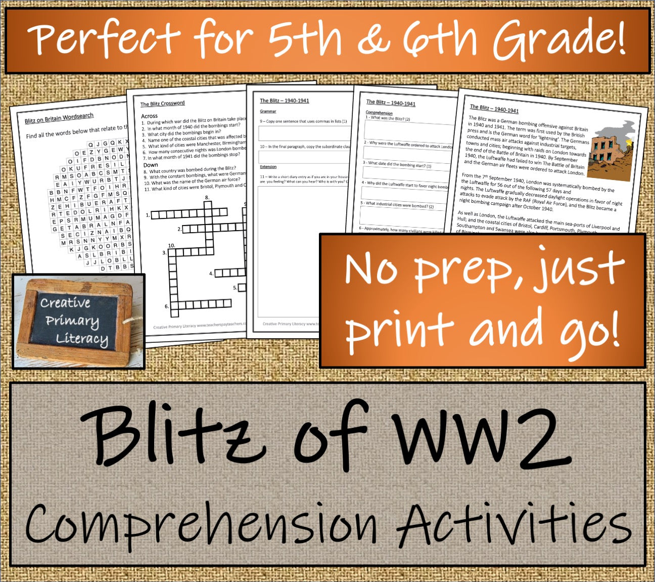 Blitz on Britain World War II Close Reading Comprehension | 5th & 6th ...