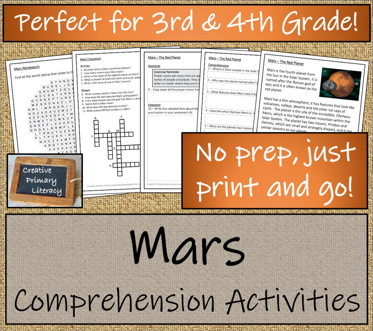 Mars - The Red Planet Close Reading Comprehension Activity | 3rd & 4th ...