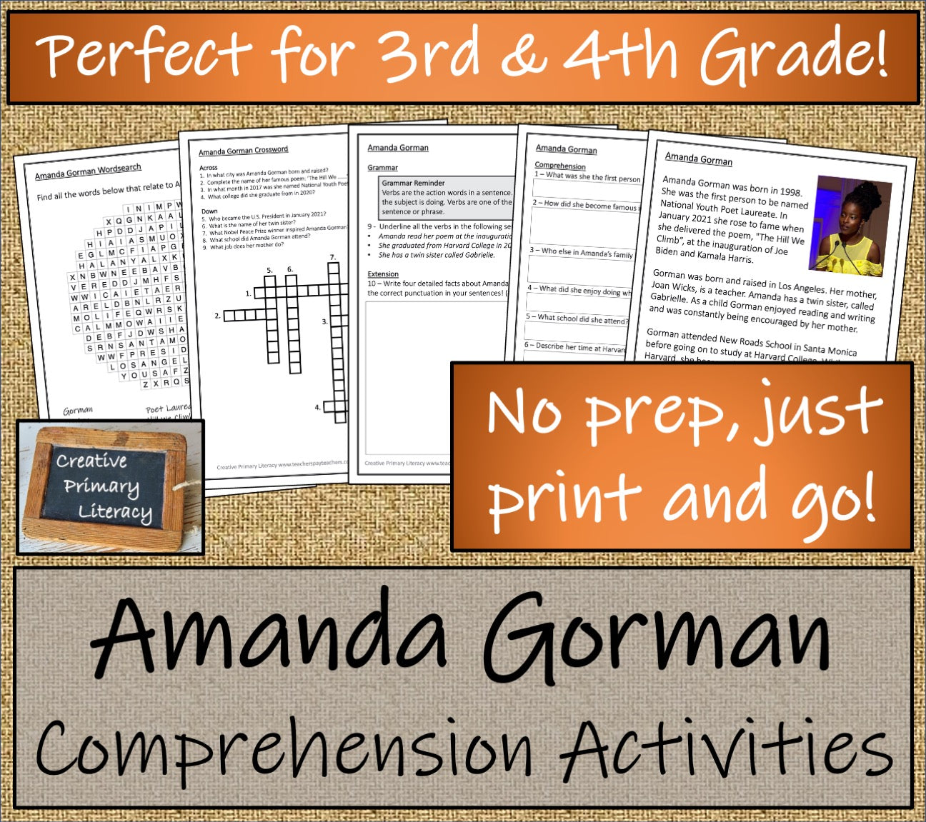 Amanda Gorman Close Reading Comprehension Activity | 3rd Grade & 4th G ...