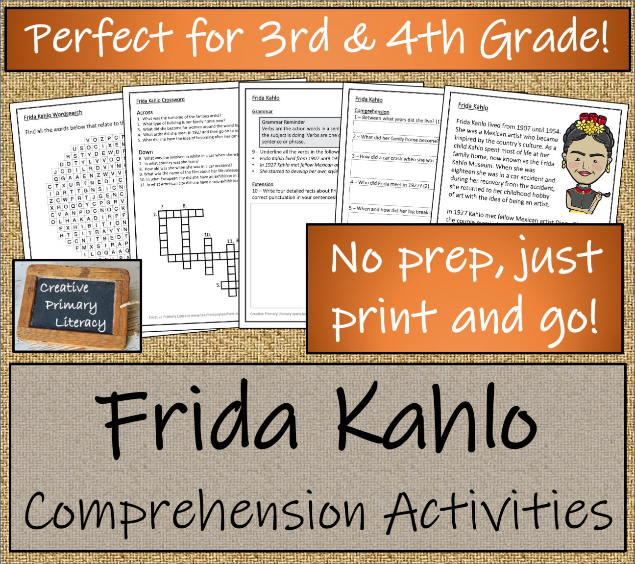 Frida Kahlo Close Reading Comprehension Activity | 3rd Grade & 4th Gra ...