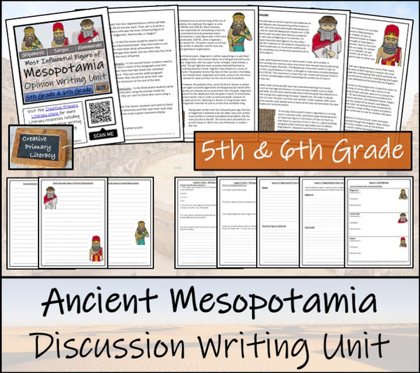 Most Influential of Ancient Mesopotamia Opinion Writing Unit | 5th & 6 ...