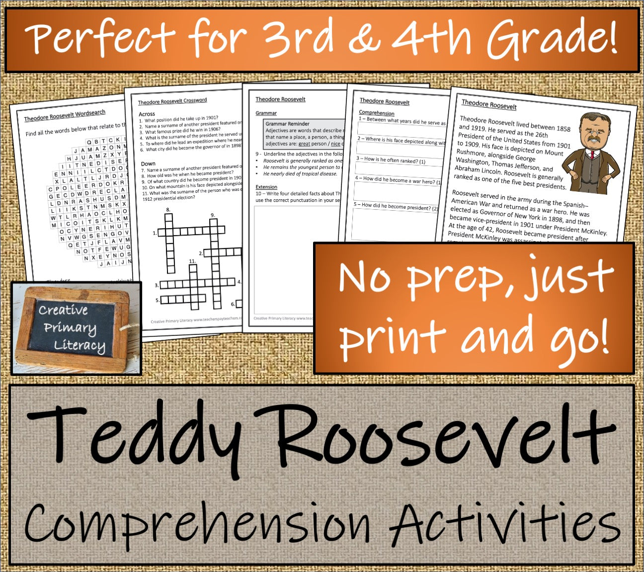 Theodore Roosevelt Close Reading Comprehension Activity | 3rd Grade ...
