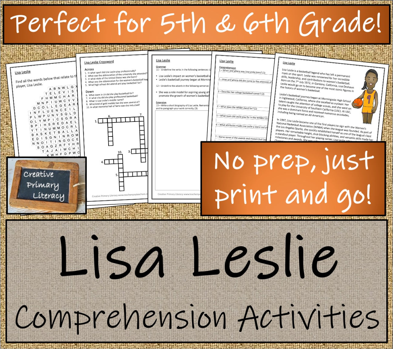 Lisa Leslie Close Reading Comprehension Activity | 5th Grade & 6th Gra ...