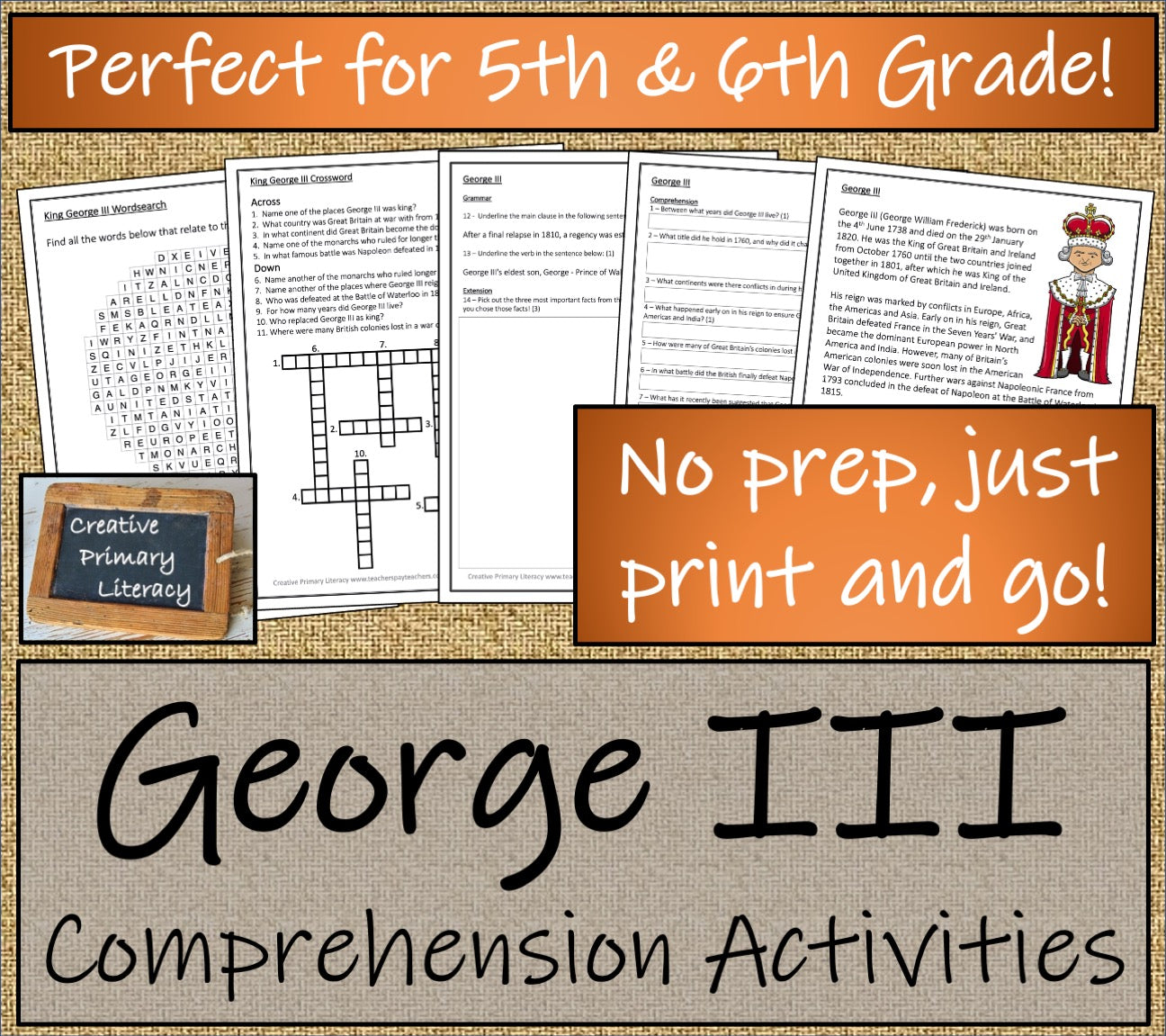 King George III Close Reading Comprehension Activity | 5th Grade & 6th ...