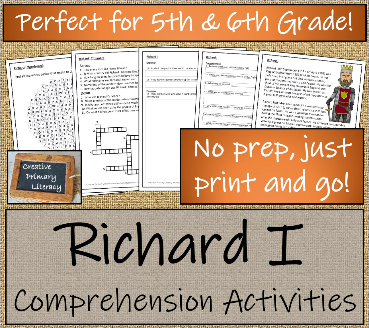 King Richard I Close Reading Comprehension Activity | 5th Grade & 6th ...