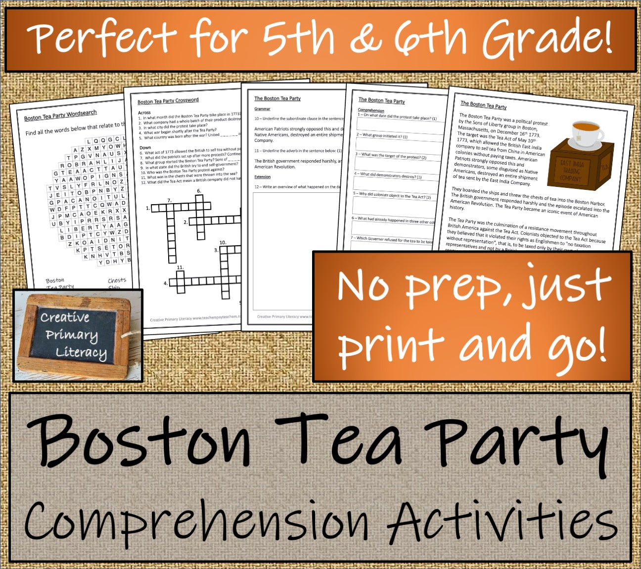 Boston Tea Party Close Reading Comprehension Activity | 5th Grade & 6t ...