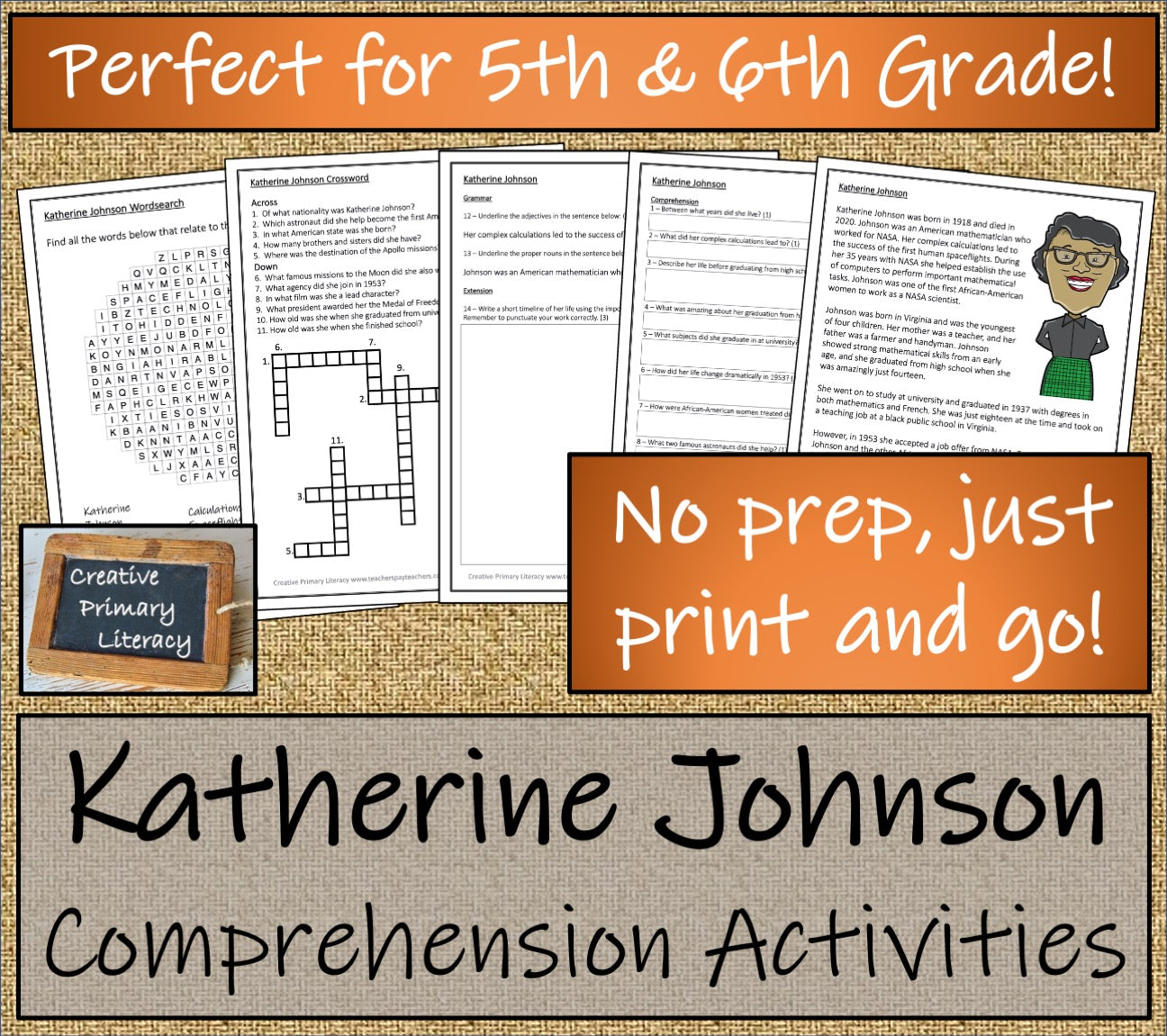 Katherine Johnson Close Reading Comprehension Activity | 5th Grade & 6 ...