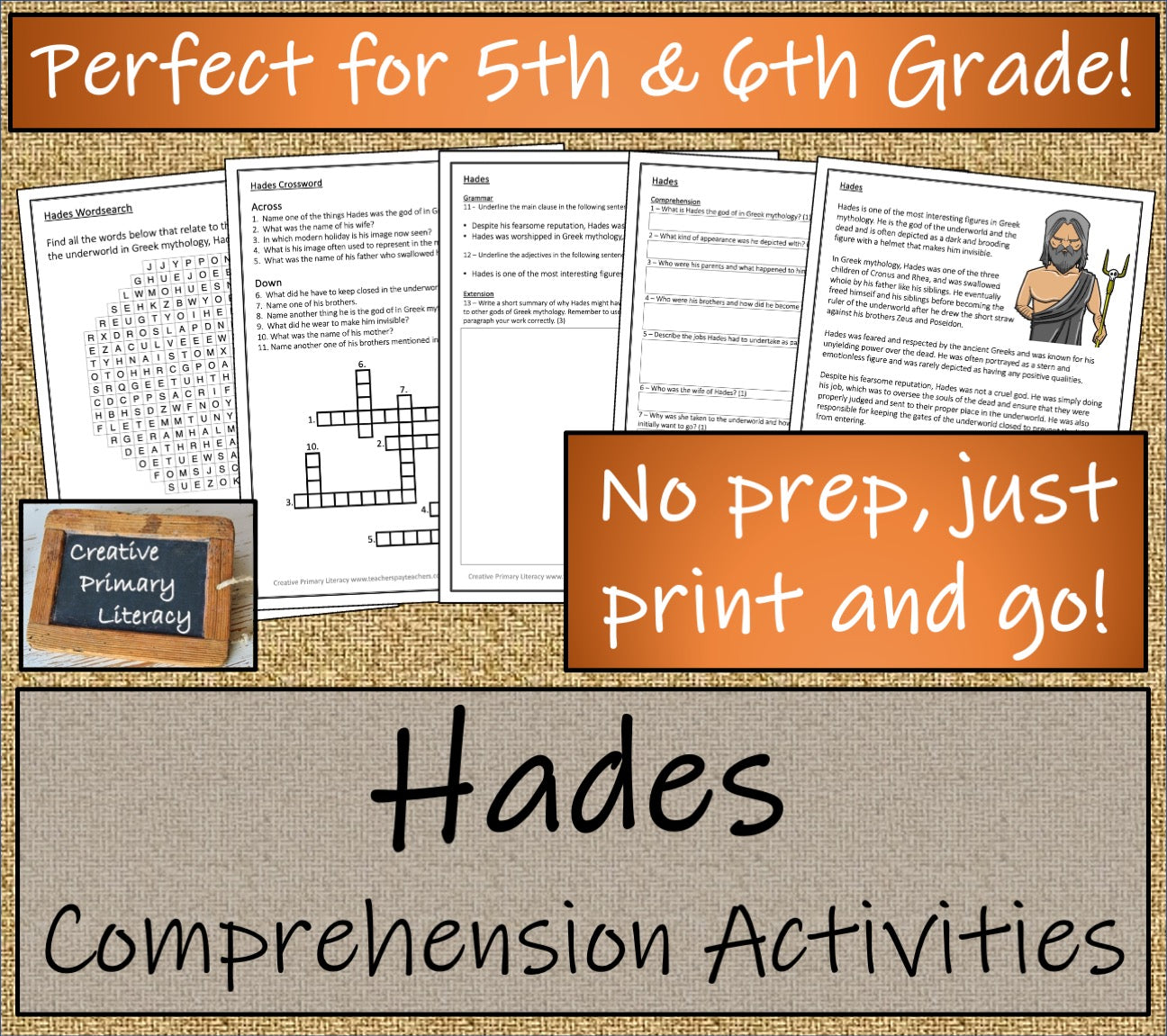 Hades Close Reading Comprehension Activity | 5th Grade & 6th Grade ...