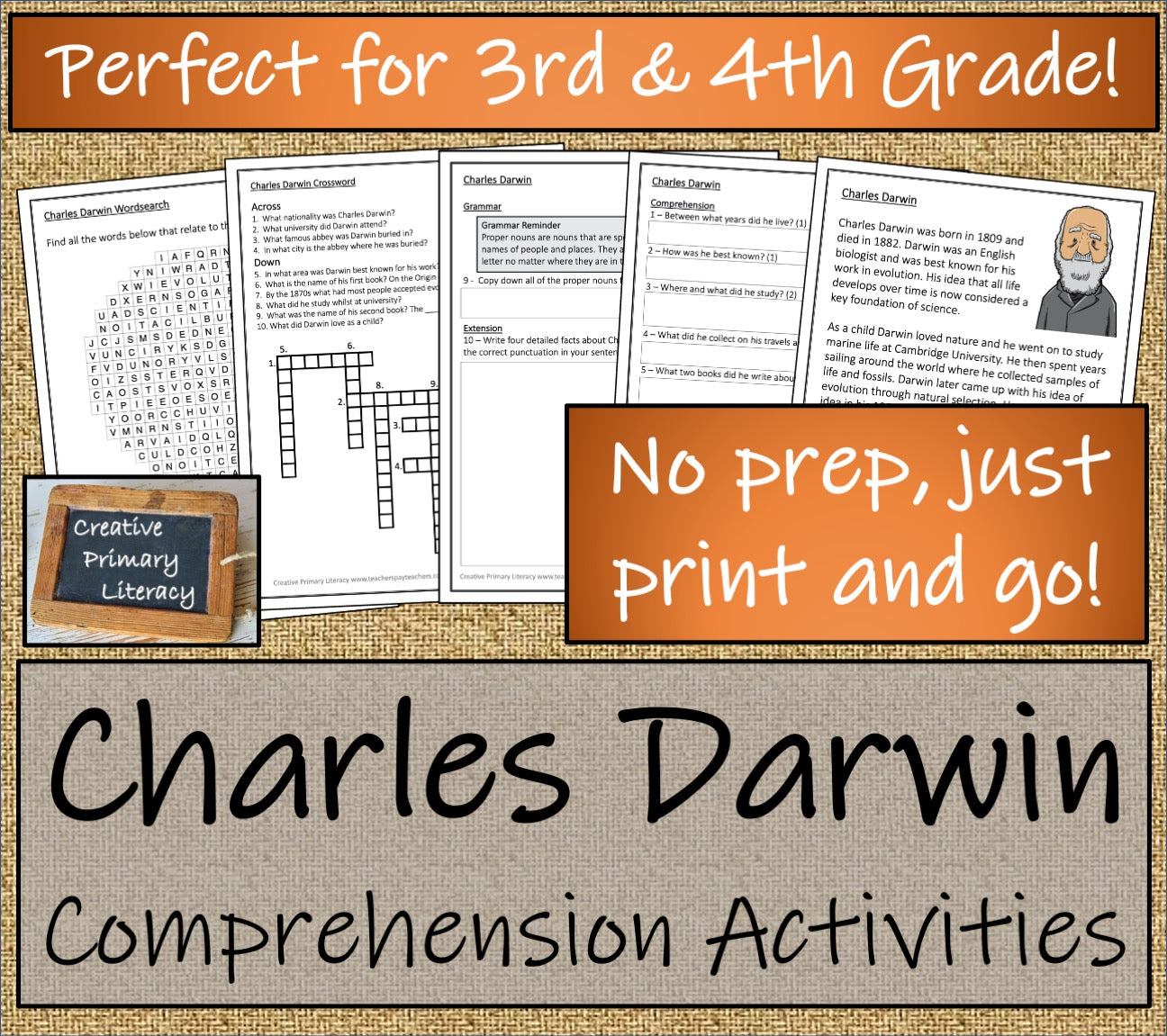 Charles Darwin Close Reading Comprehension Activity | 3rd Grade & 4th ...