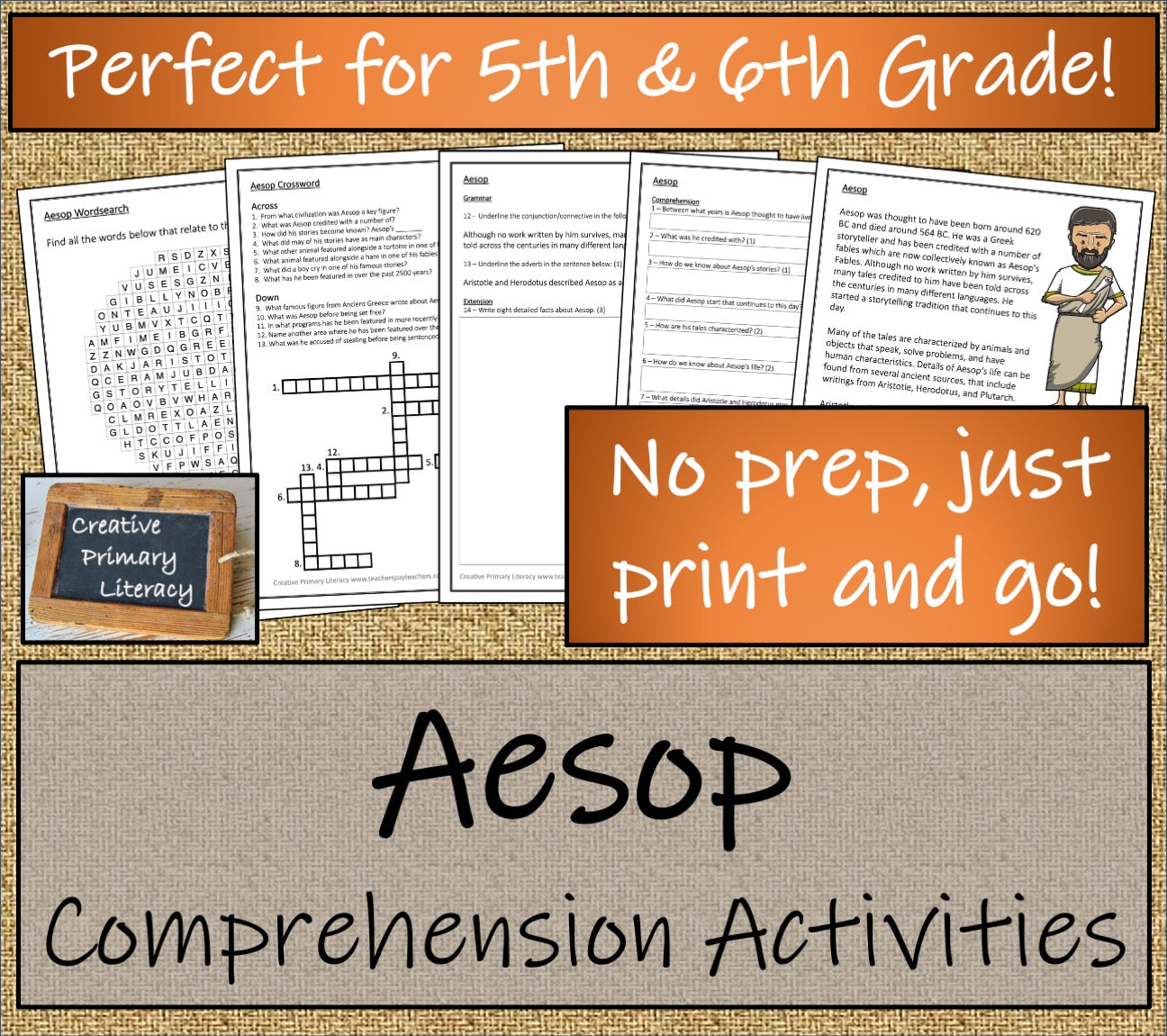 Aesop Close Reading Comprehension Activity | 5th Grade & 6th Grade ...