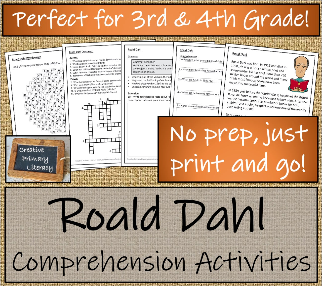Roald Dahl Close Reading Comprehension Activity | 3rd Grade & 4th Grad ...
