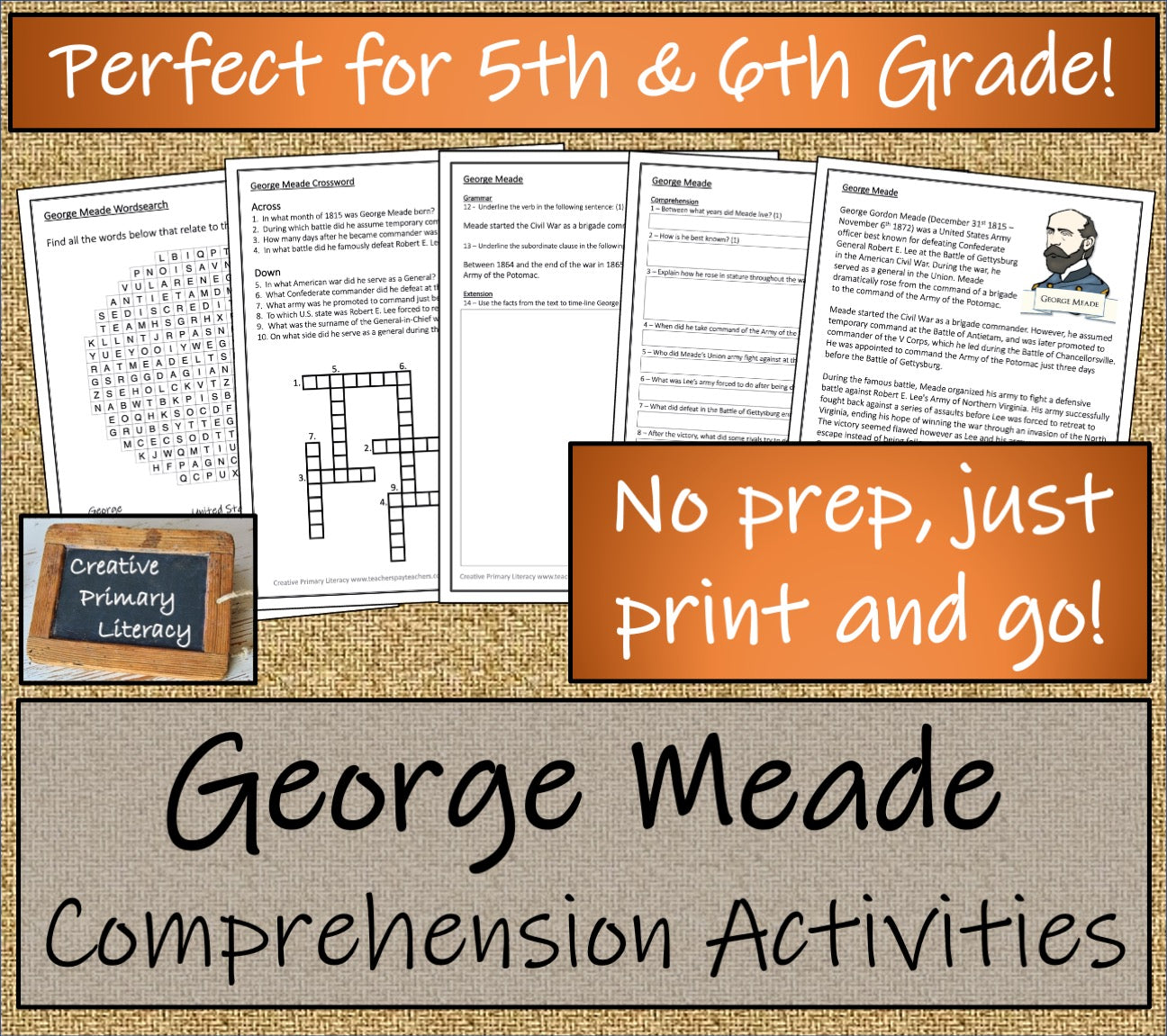 George Meade Close Reading Comprehension Activity | 5th Grade & 6th Gr ...