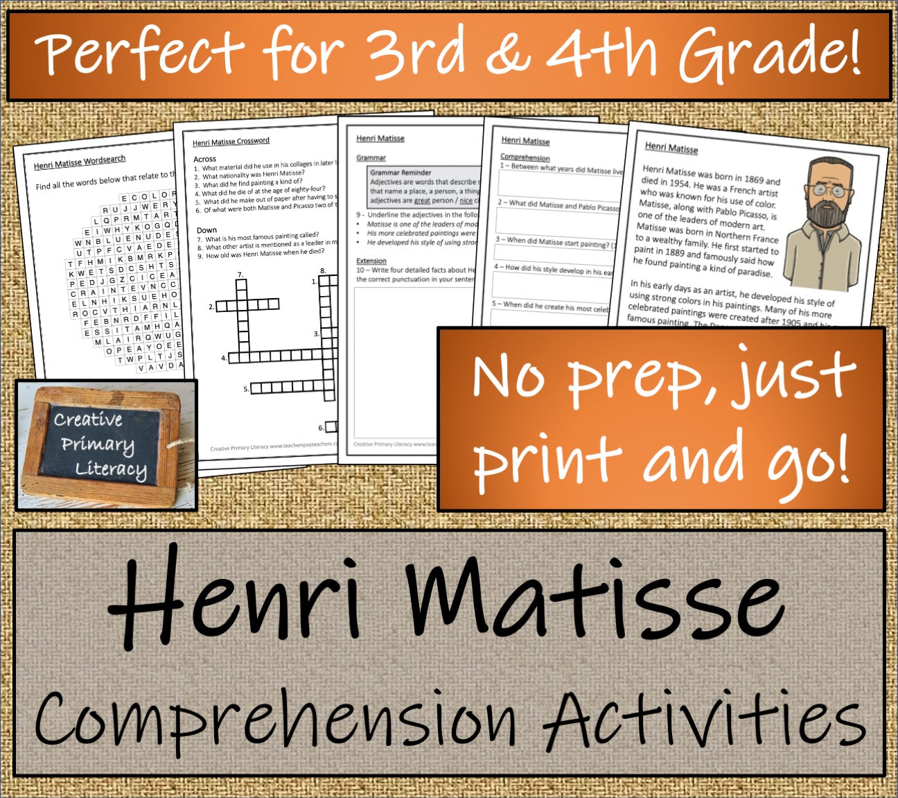 Henri Matisse Close Reading Comprehension Activity | 3rd Grade & 4th G ...