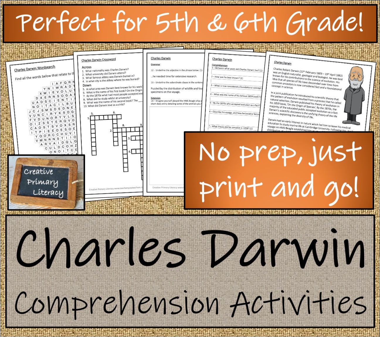 Charles Darwin Close Reading Comprehension Activity | 5th Grade & 6th ...