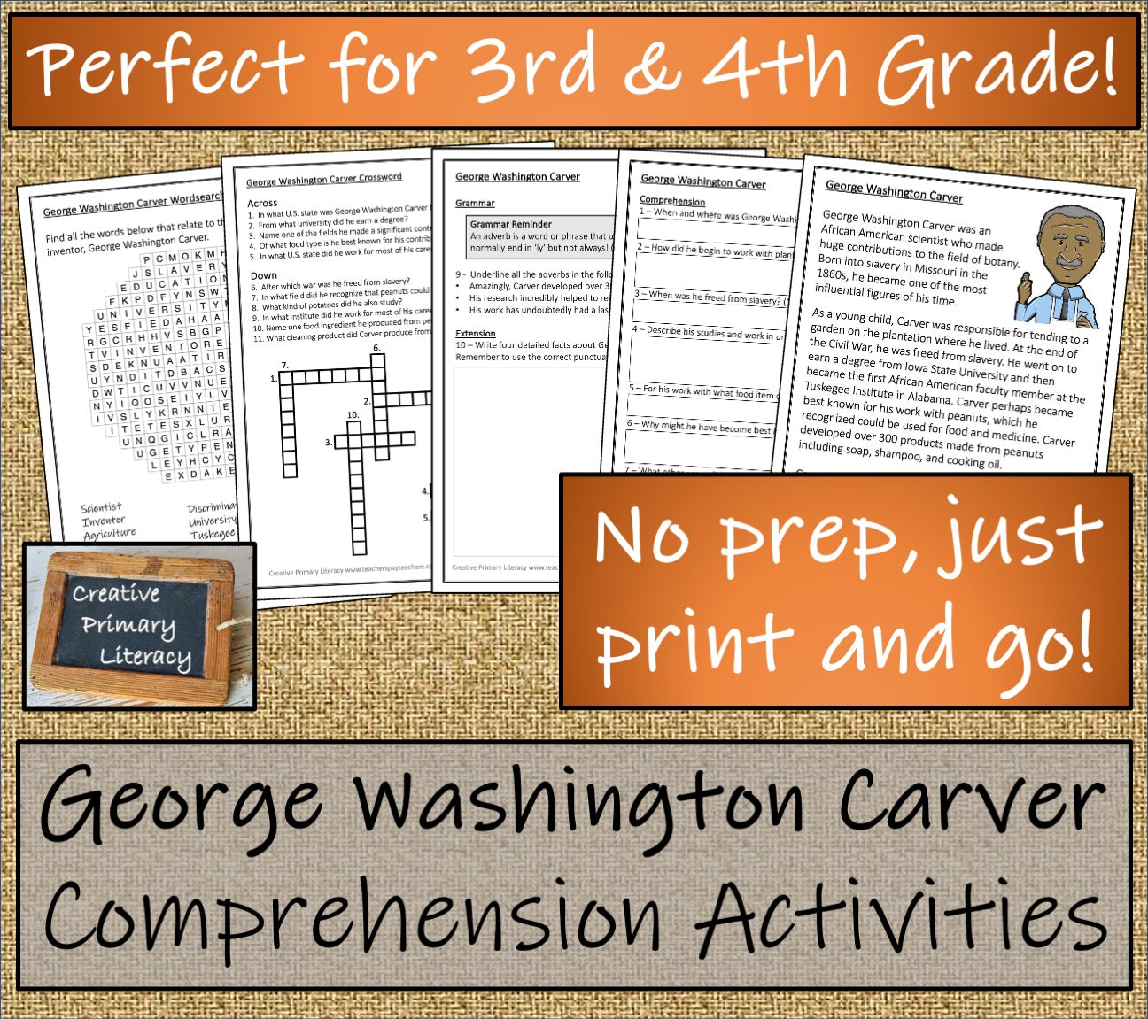 George Washington Carver Close Reading Comprehension Activity | 3rd ...