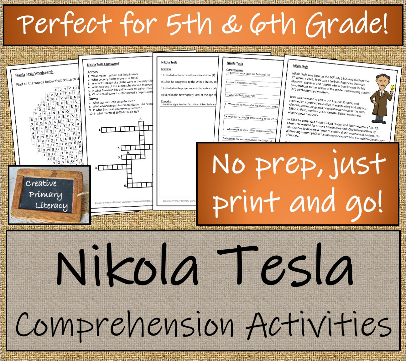 Nikola Tesla Close Reading Comprehension Activity | 5th Grade & 6th Gr ...