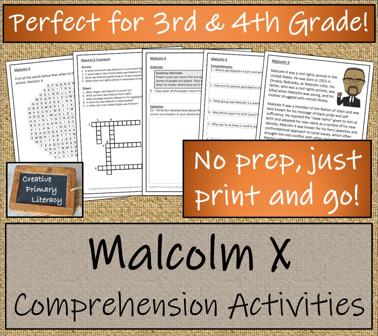 Malcolm X Close Reading Comprehension Activity | 3rd Grade & 4th Grade ...
