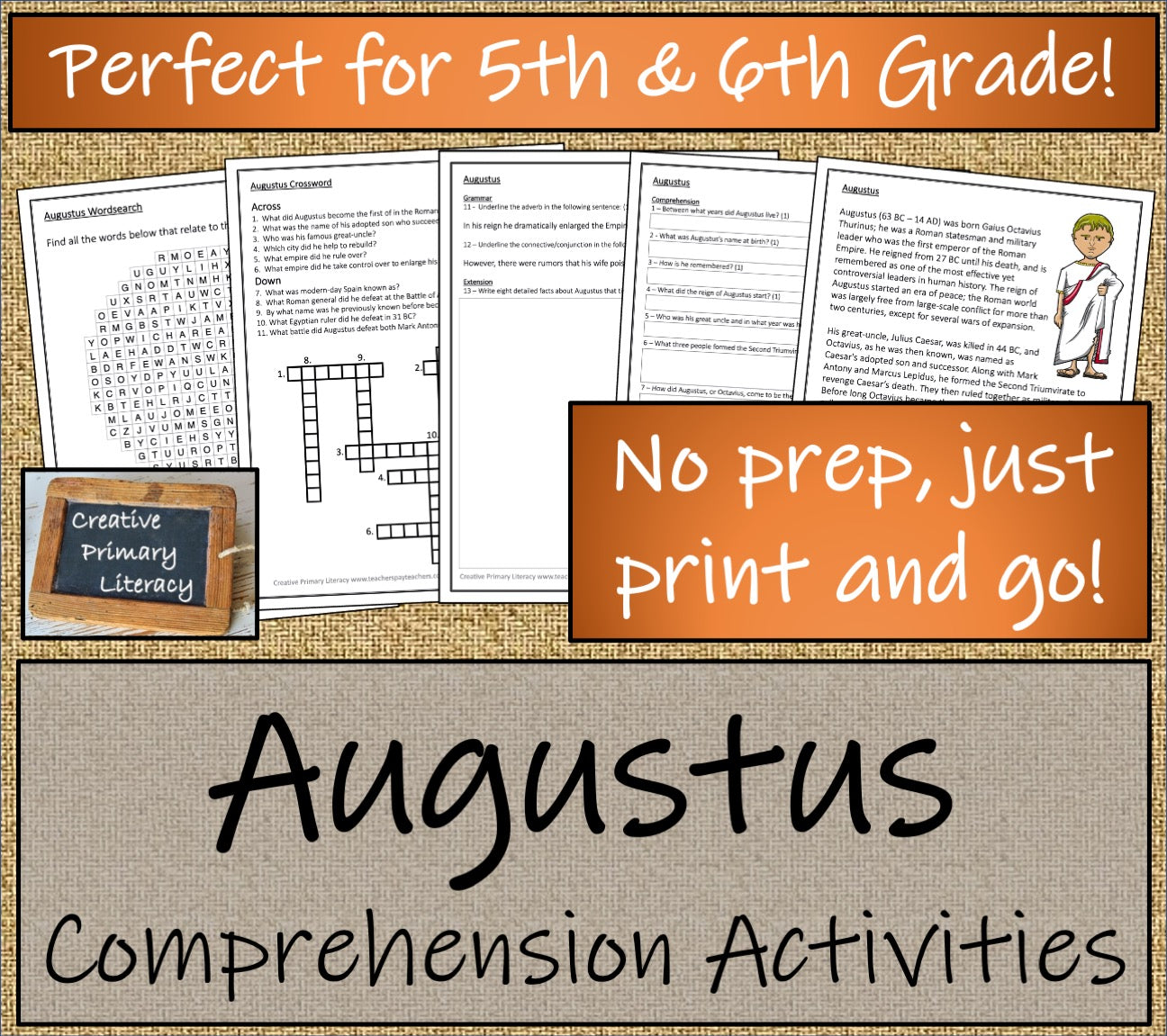 Augustus Close Reading Comprehension Activity | 5th Grade & 6th Grade ...