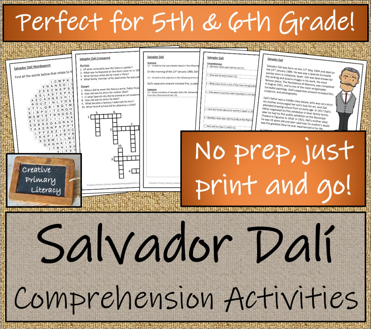 Salvador Dali Close Reading Comprehension Activity | 5th Grade & 6th G ...