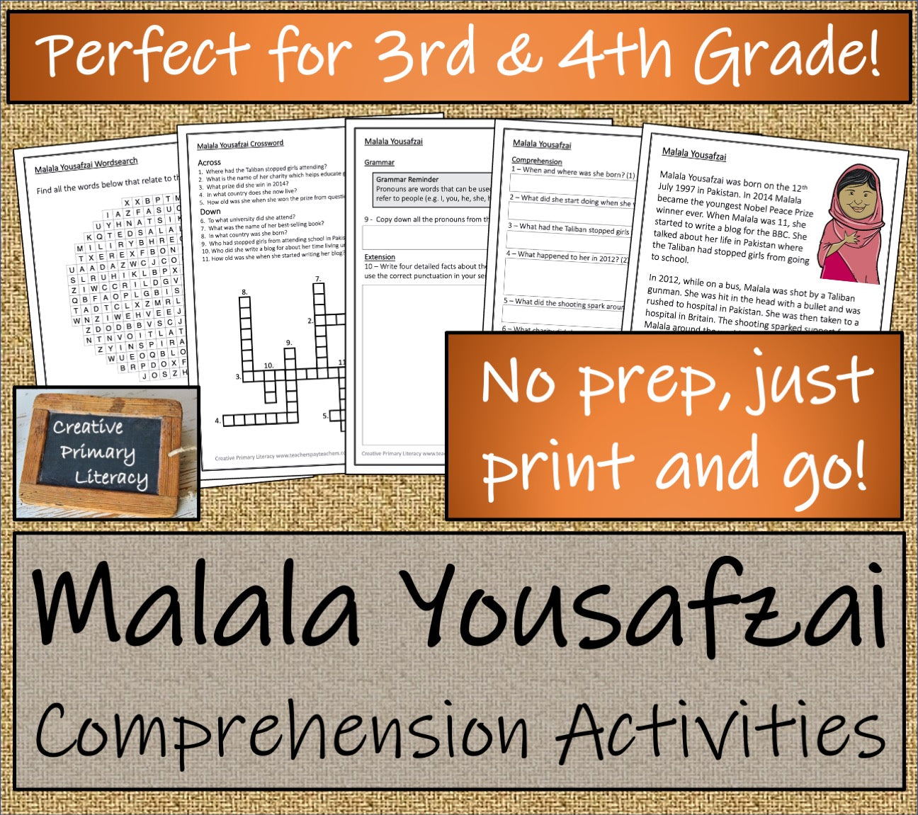 Malala Yousafzai Close Reading Comprehension Activity | 3rd Grade & 4t ...
