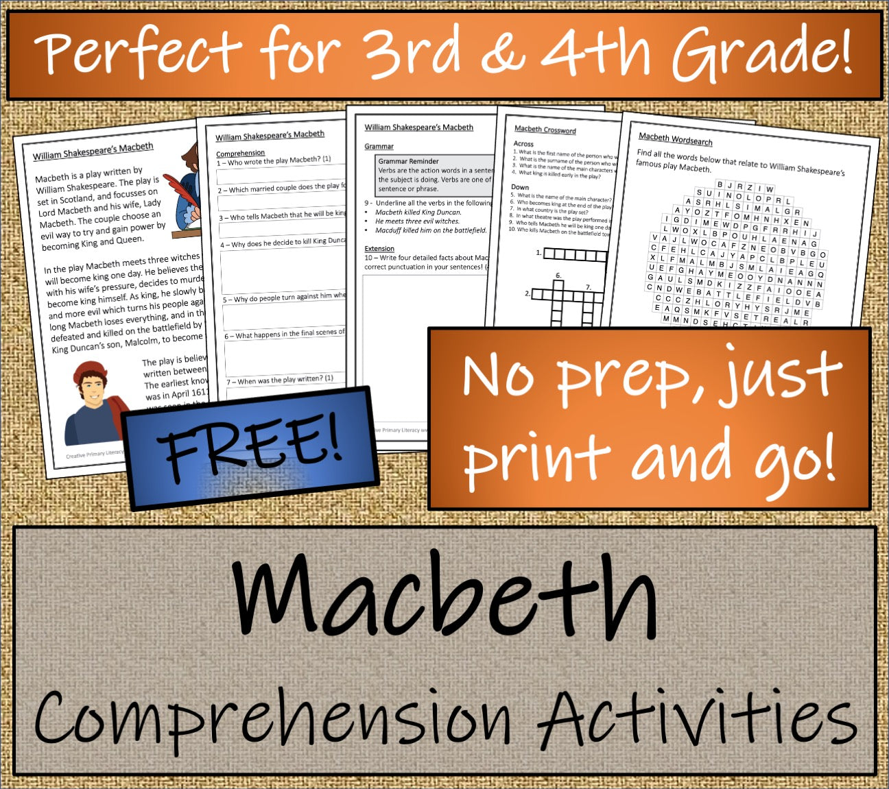 Macbeth Close Reading Comprehension Activity | 3rd Grade & 4th Grade ...