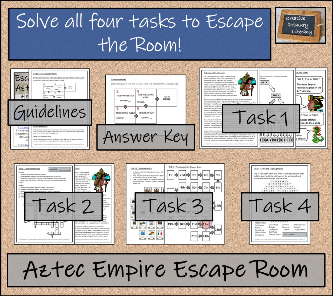 Aztec Empire Escape Room Activity – Creative Primary Literacy