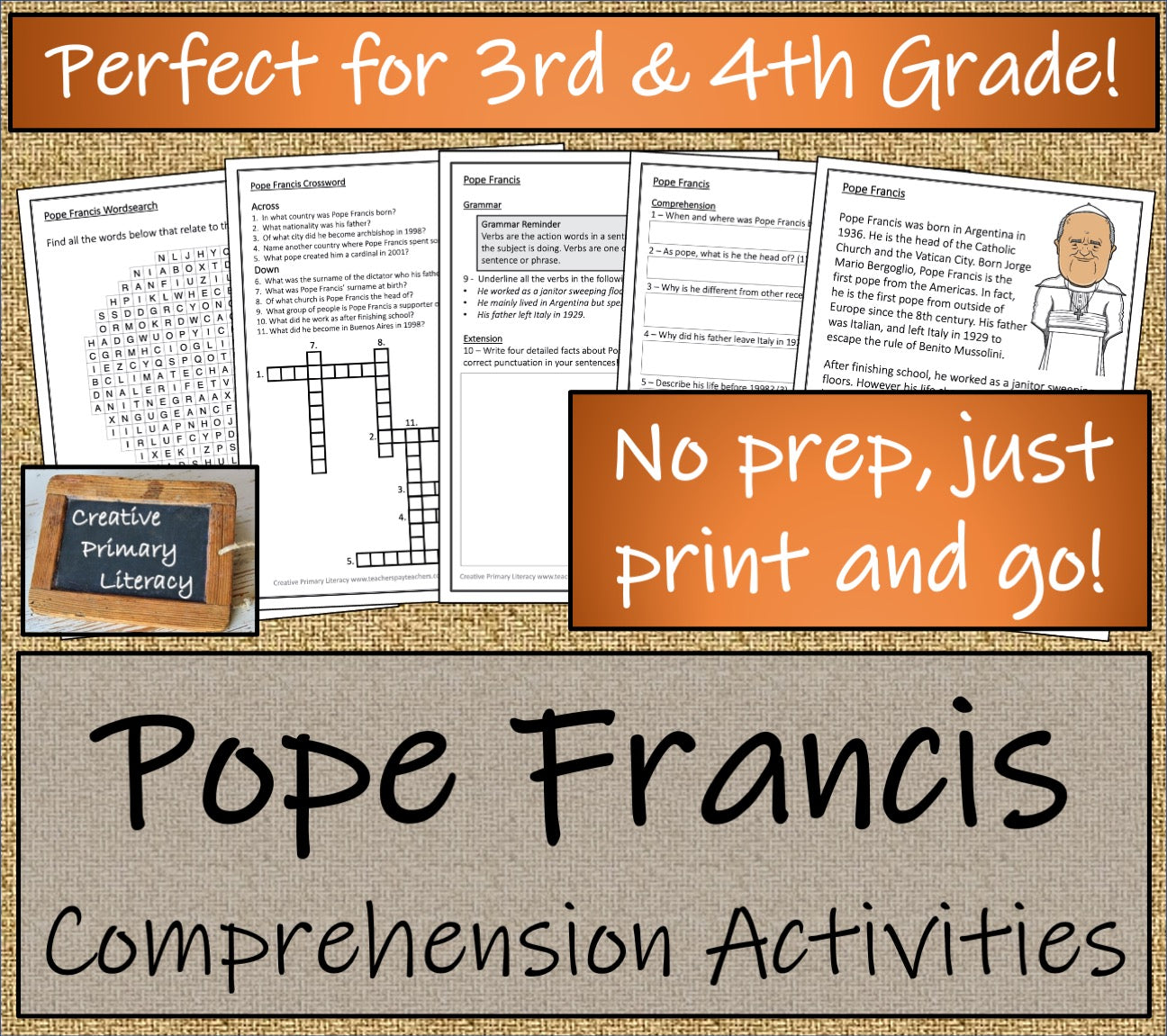 Pope Francis Close Reading Comprehension Activity | 3rd Grade & 4th Gr ...