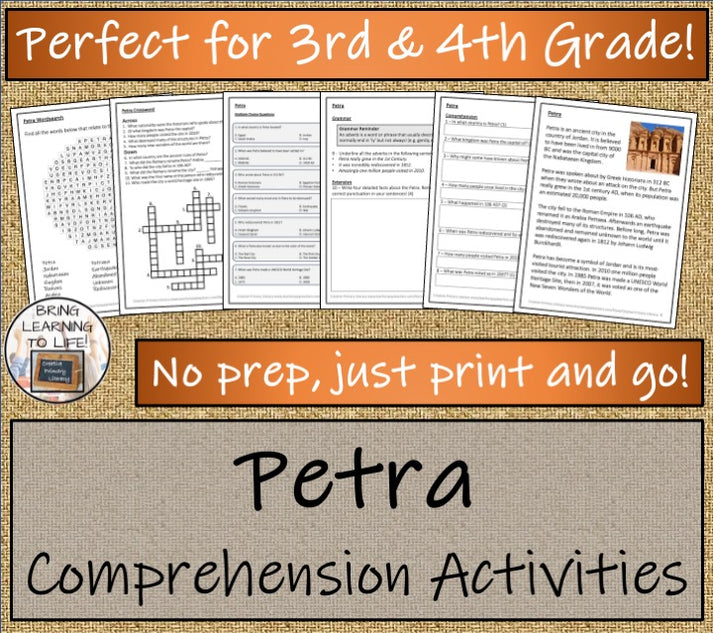 Petra Close Reading Comprehension Activities | 3rd Grade & 4th Grade ...