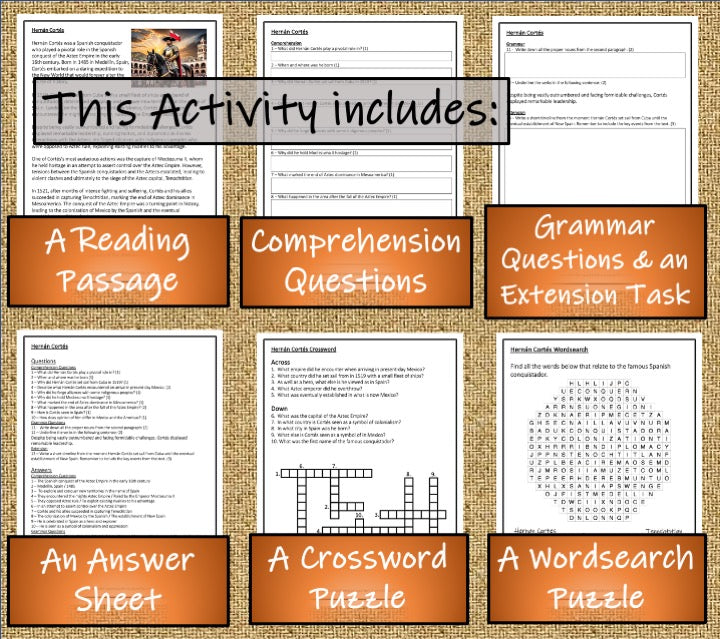 Hernán Cortés Close Reading Comprehension Activity | 5th Grade & 6th G ...