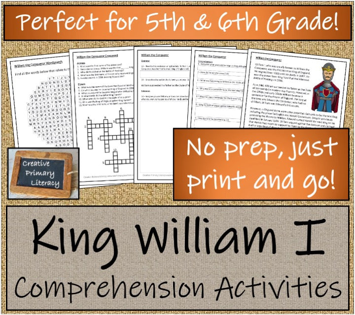 William the Conqueror Close Reading & Biography Bundle | 5th Grade & 6 – Creative Primary Literacy