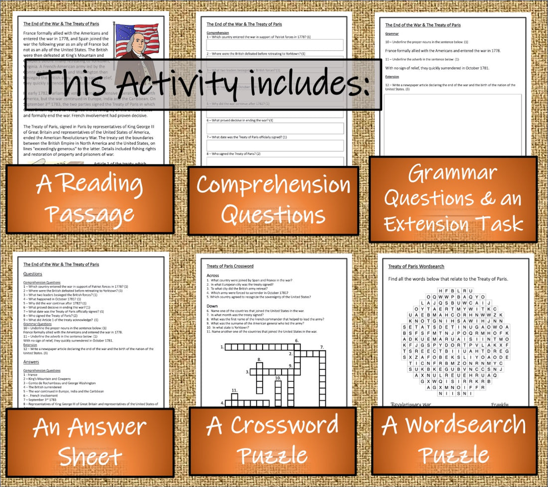 Treaty of Paris Close Reading Comprehension Activity | 5th Grade & 6th ...