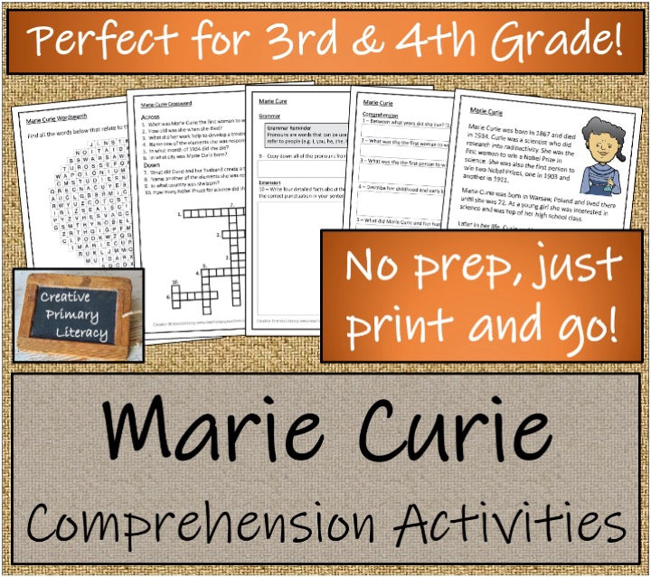 Marie Curie Close Reading & Biography Bundle | 3rd Grade & 4th Grade ...